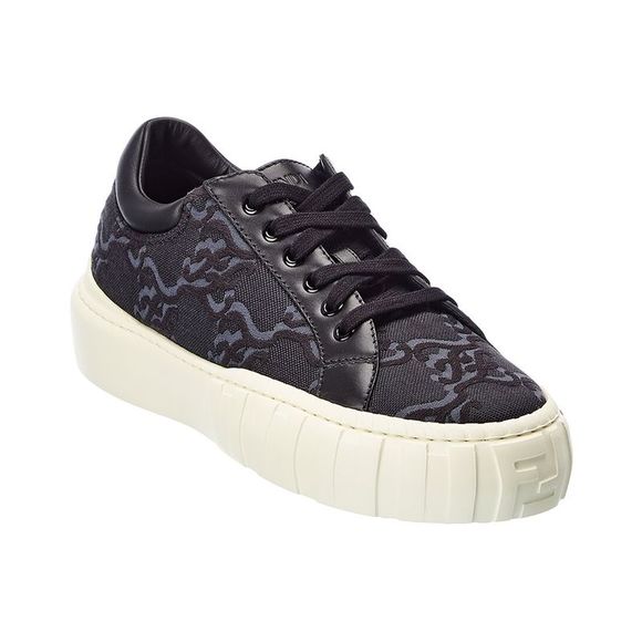 Fendi | Shoes | Fendi Force Karligraphy Canvas Leather Sneaker Black ...